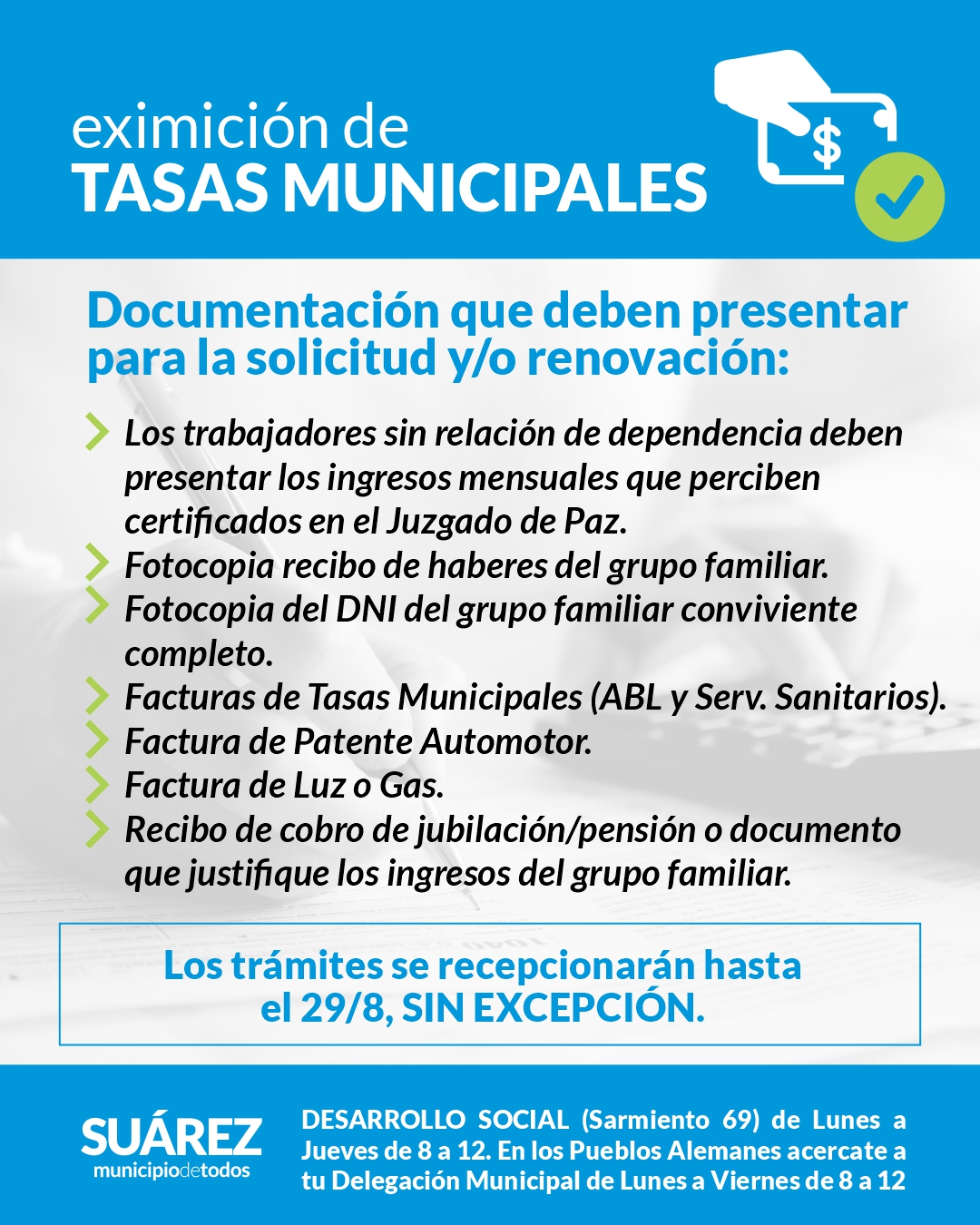 Renovación y /o eximición de tasas municipales para 2026 - Ecos de la ...