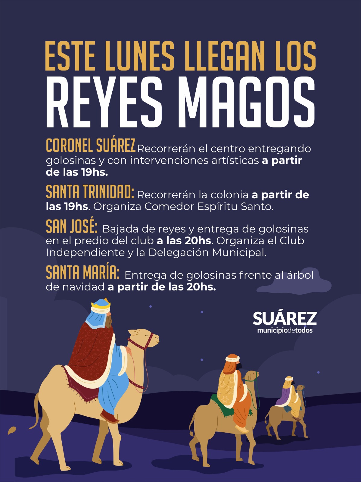 Los reyes magos llegarán a los pueblos alemanes y a Coronel Suárez ...